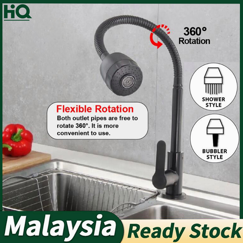 Black Stainless Steel 2 Way Wall Mounted Kitchen Sink Faucet Basin ...