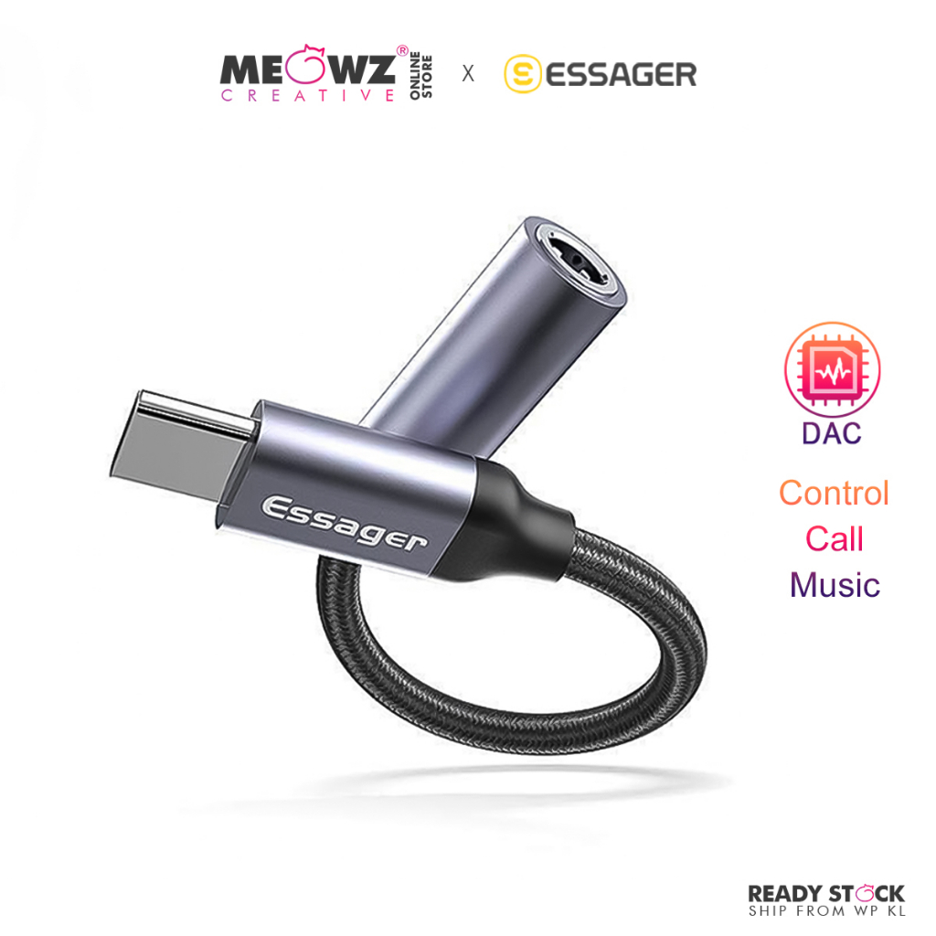 Essager Type-C to 3.5mm Audio Jack Adapter Converter with Digital Chip ...