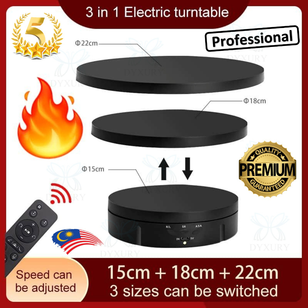Premium 360 NEW 3 IN 1 22CM & 18CM & 15CM 10KG Electric Rotating ...
