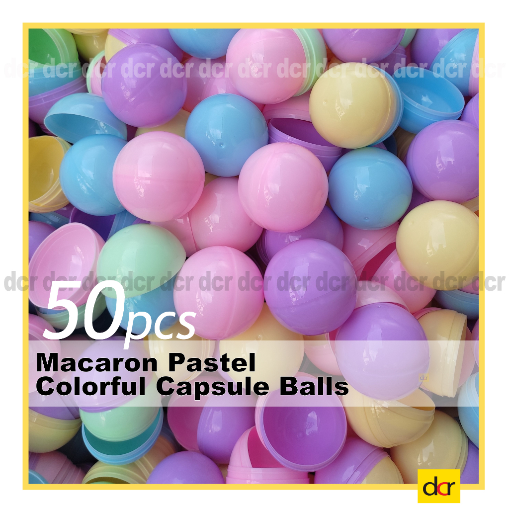 50pcs 50mm 60mm 75mm 5cm 6cm 7cm Macaron Pastel Color Capsule Ball ...