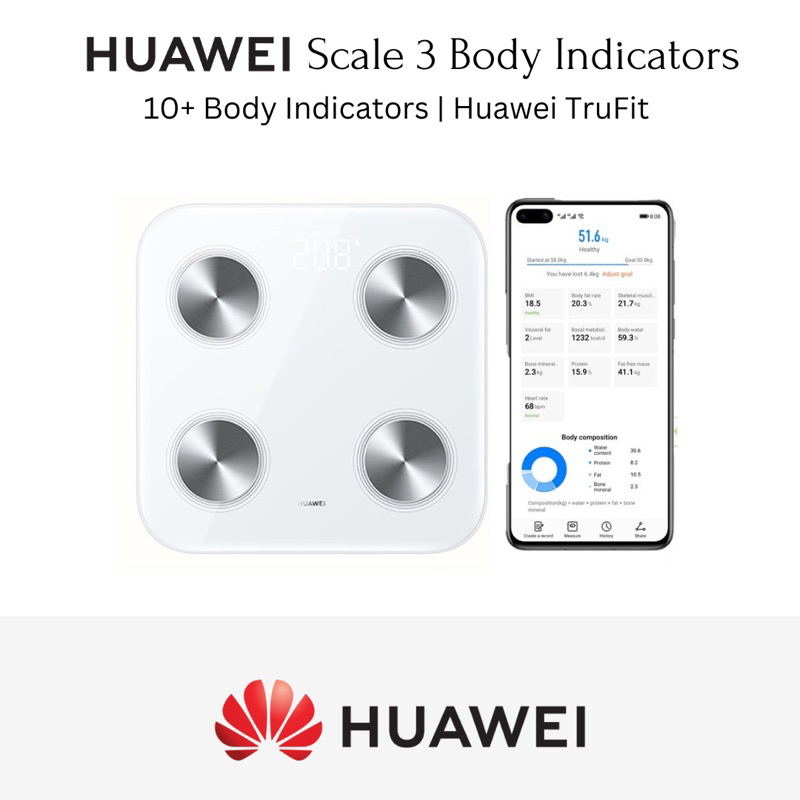 Huawei Scale 3 - 10+ Body Indicators | Bluetooth Connections | Shopee ...