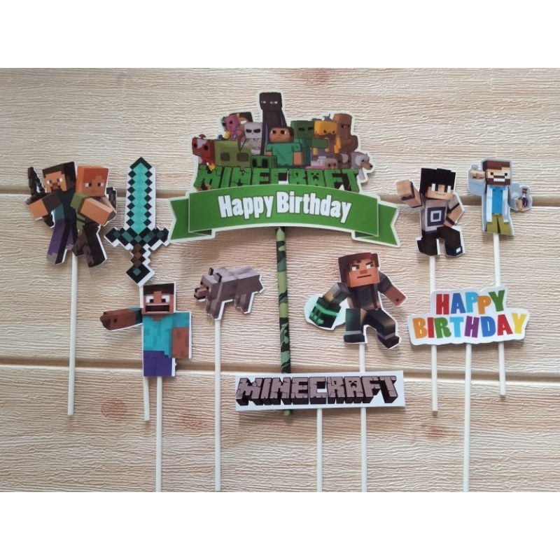 MINECRAFT CARTOON CAKE TOPPER | Shopee Singapore