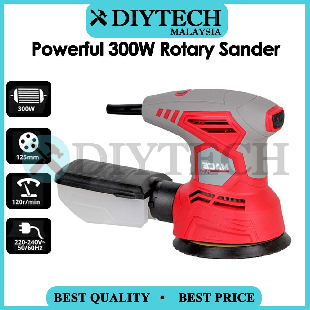 DIYTECH MACE Plus 300W Rotary Sander 125mm Heavy Duty Sanding Tool ...