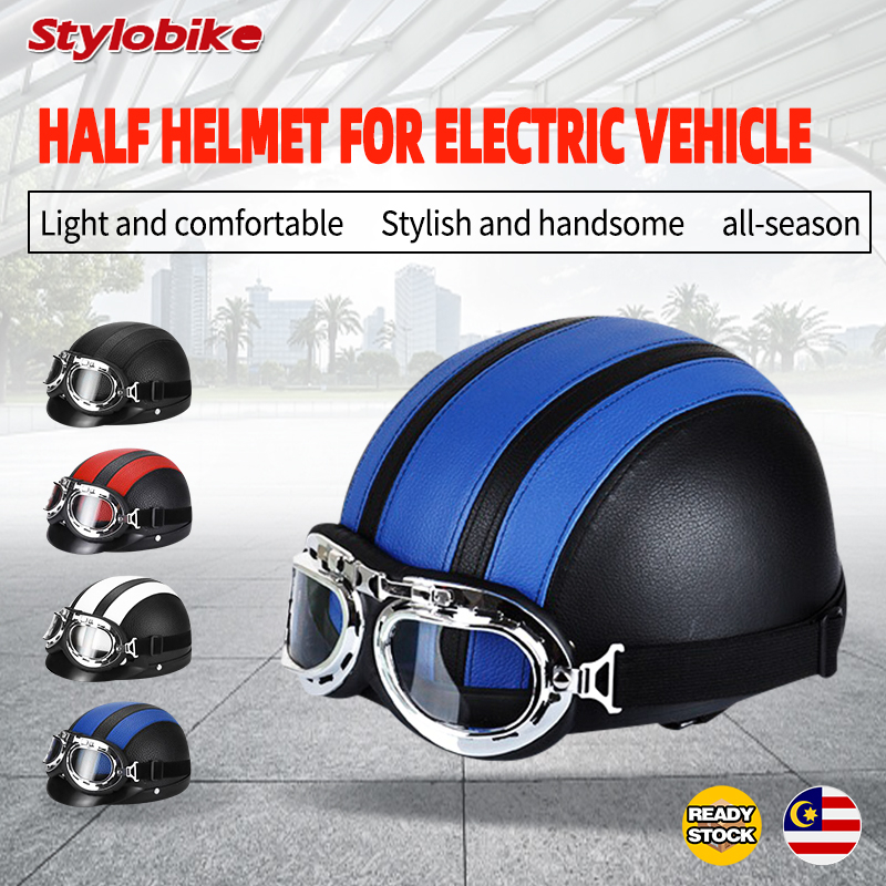 Harley Helmets Motorcycle Topi Keledar motosikal Retro Half Open Face ...