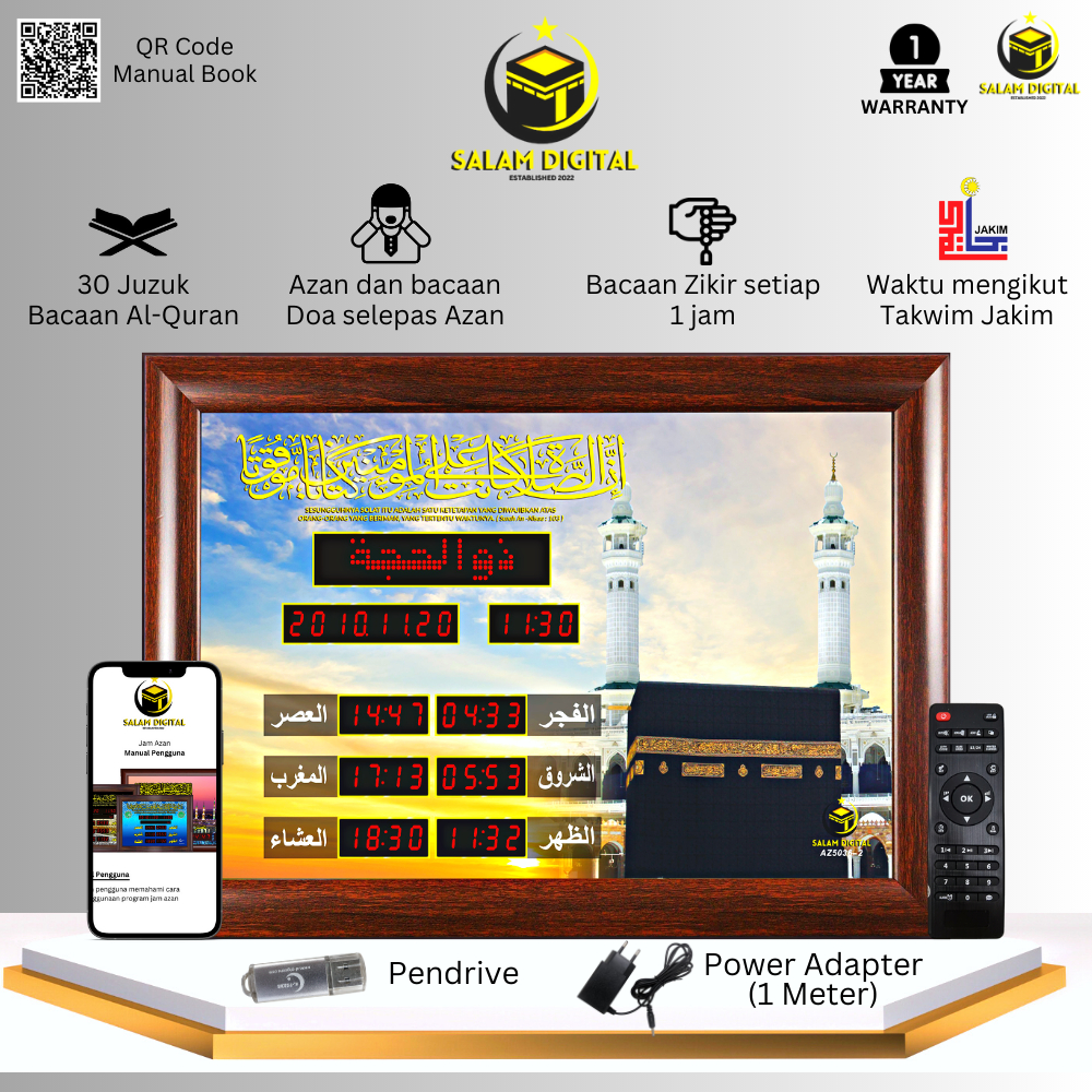[MODEL 2023] Jam Azan Digital / Azan Clock Mosque Pray Muslim Digital ...