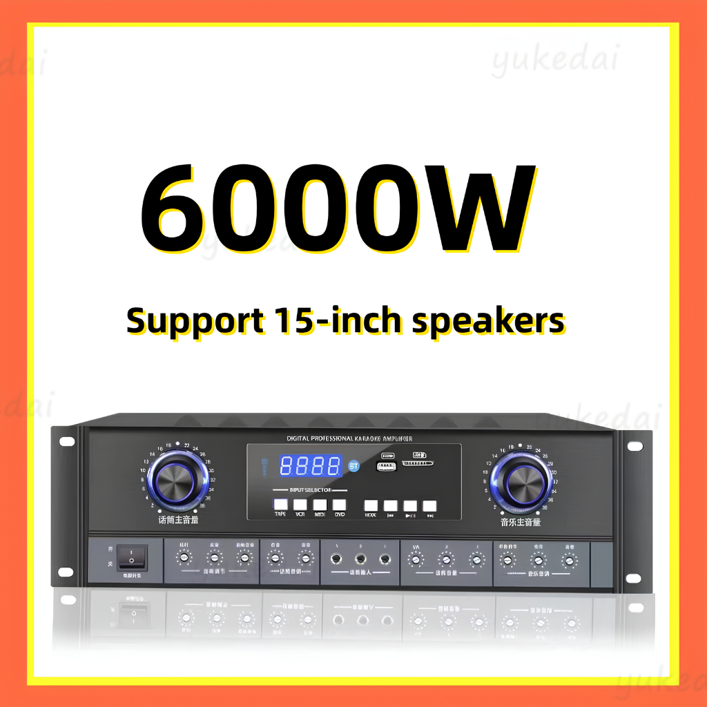 1 year warranty Professional 6000W Amplifier bluetooth 2 Channel Audio ...