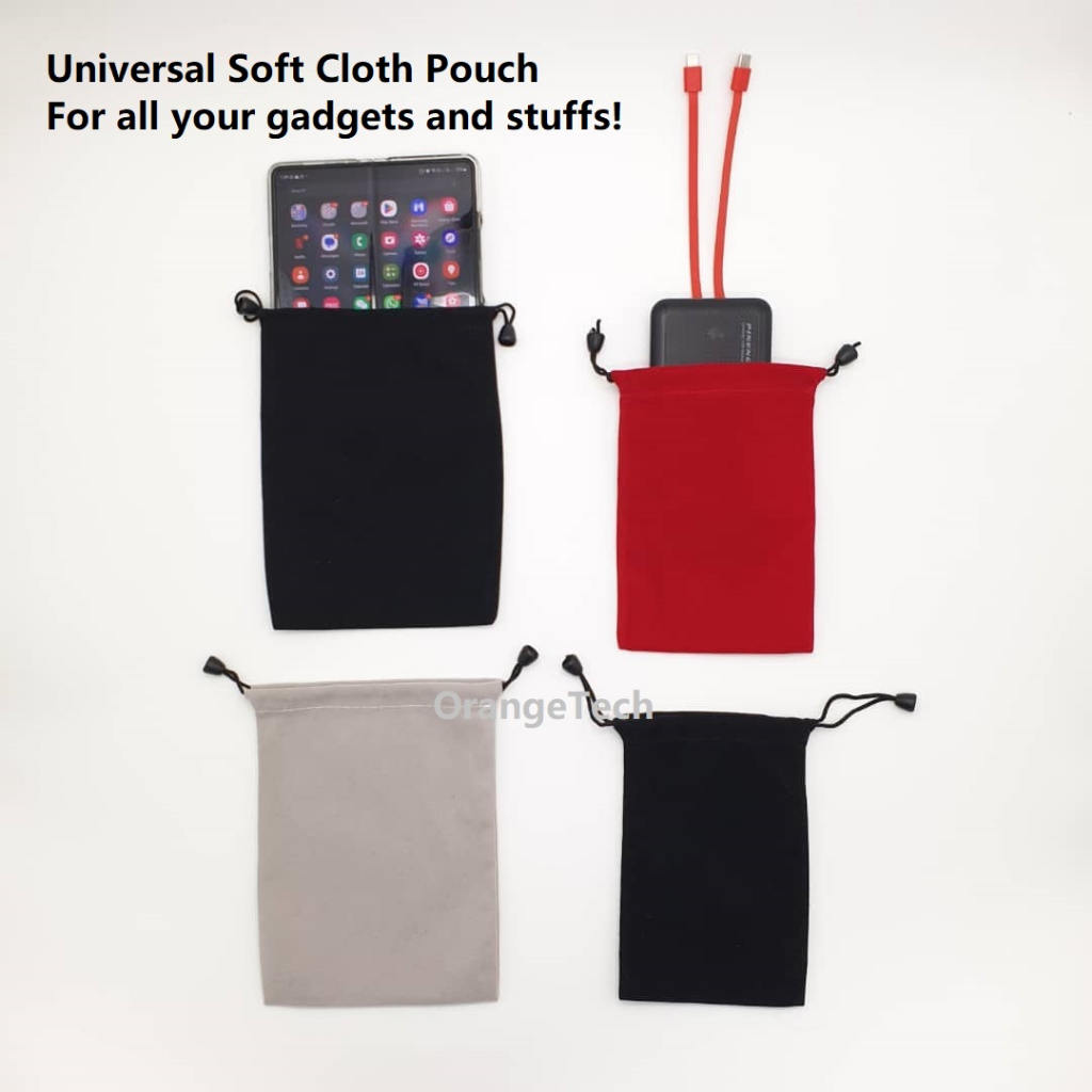Universal Soft Cloth Pouch Bag Gadget Camera Powerbank Pouch Case Cover ...