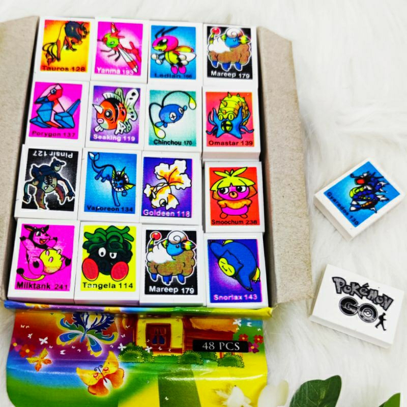 1Box/48pcs Fancy Erasers School Cartoon Student Fancy Eraser Pensil ...
