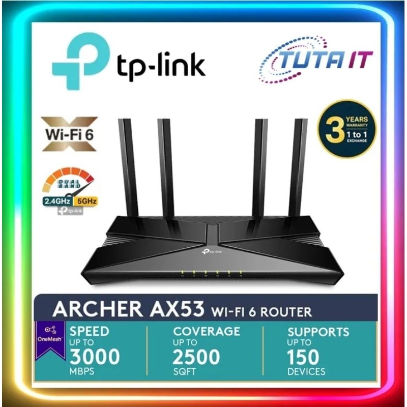 TP-Link Archer AX53 AX3000 Dual Band Gigabit Wi-Fi 6 Router | Shopee ...