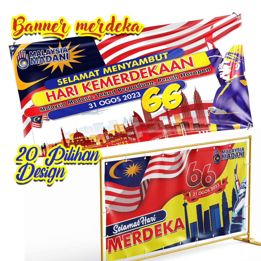 Banner merdeka madani 2023 - 66tahun merdeka | Shopee Singapore