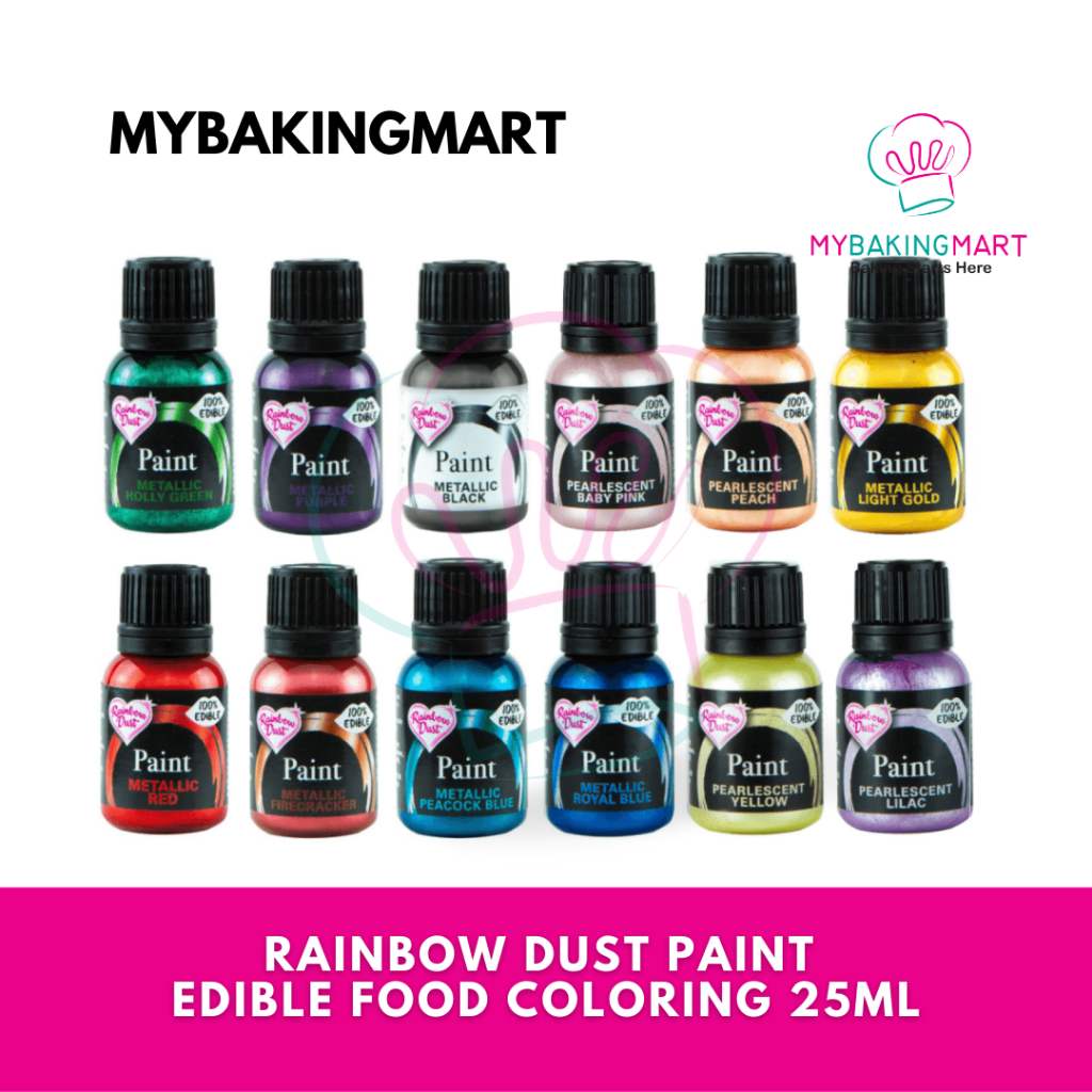 Mybakingmart | Rainbow Dust Paint Edible Food Coloring 25ml | Shopee ...