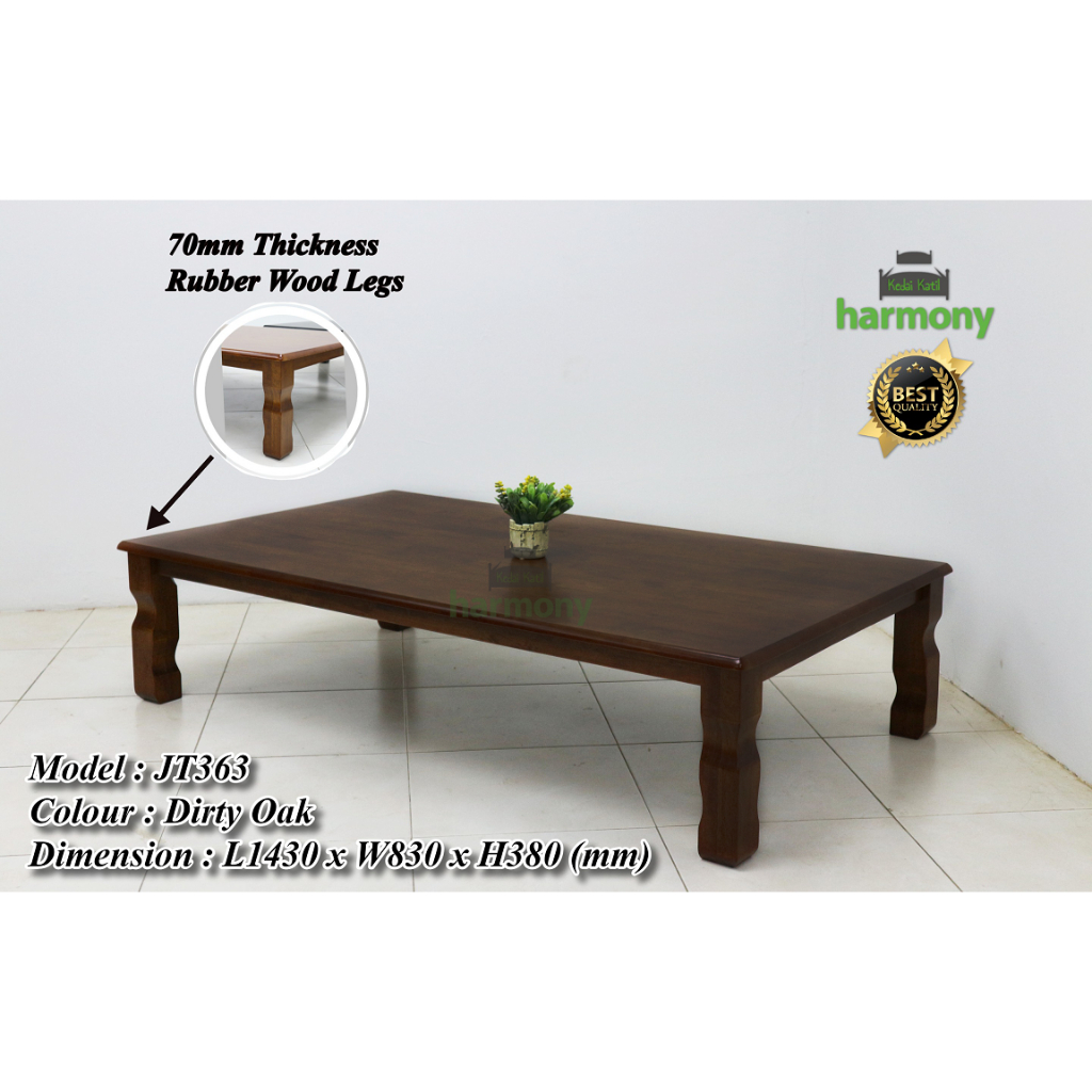 Harmony Kayu Solid Meja Jepun / Full Solid Wood Japanese Table / Meja ...