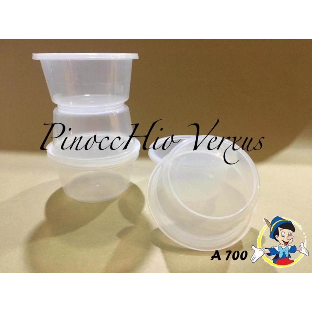 Plastic Container Round & Plastic Box Round A 700 (50units) | Shopee ...
