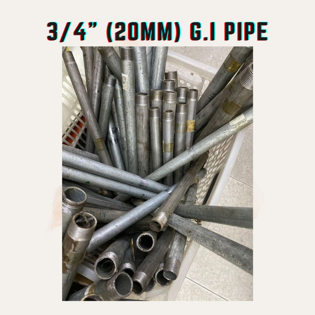 ~ GI Galvanized Iron Besi Pipe Gi 3/4" ( 20mm ) / GI Pipe With Thread ...