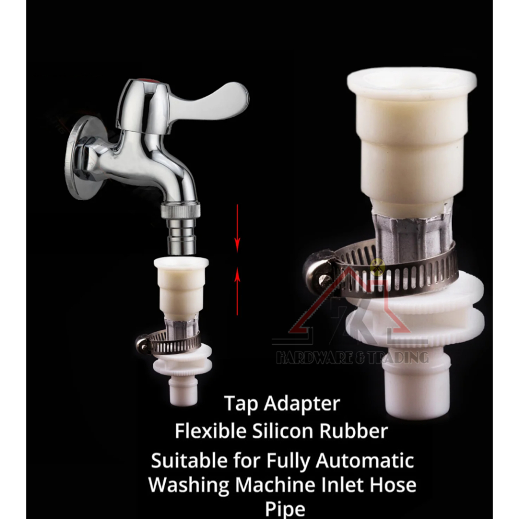 ABS Washing Machine Water Inlet Tap Adaptor 1/2" (15mm) Automatic ...