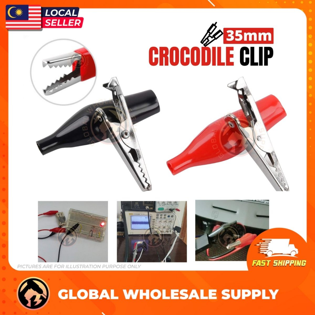 35MM Metal Alligator Clip Crocodile Electrical Clamp Multimeter Testing ...