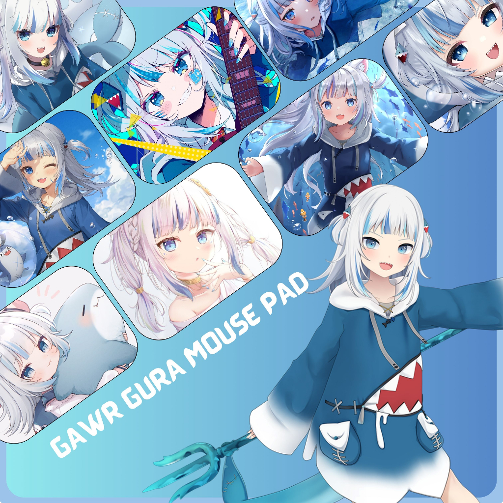 Hololive Myth Gawr Gura Mouse Pad | Shopee Singapore