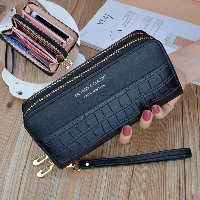 2025 NEW Women Wallet Double Zip Fashion Classic Lady Purse PU Leather ...