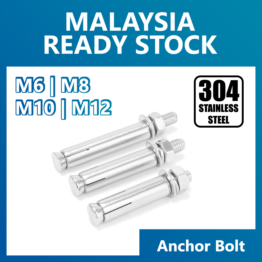 Expansion Anchor Bolt M6 M8 M10 M12 | 304 Stainless Steel | Wall Plug ...