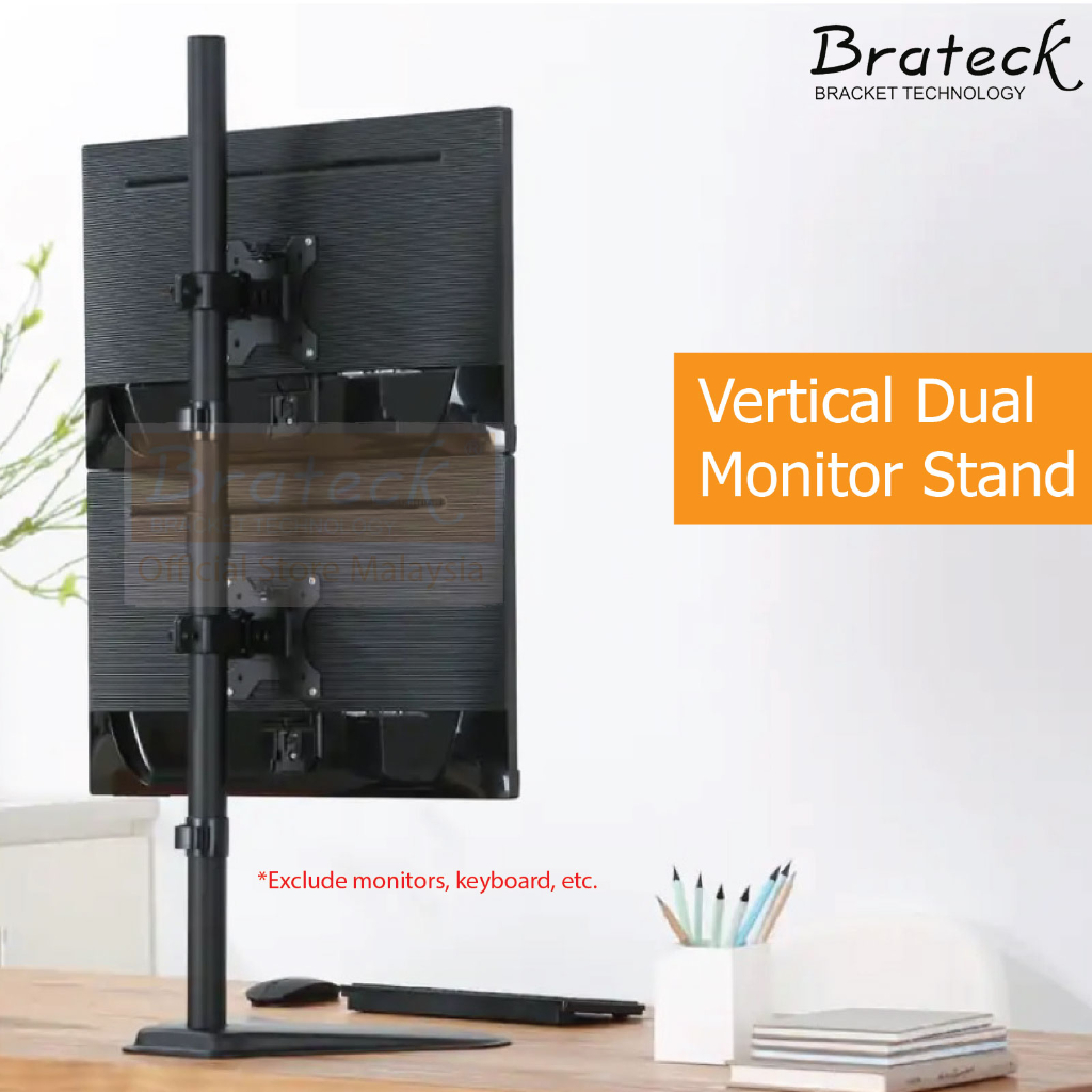 Premium 13-32 inch Dual Display Vertical Monitor Stand Upright Top ...