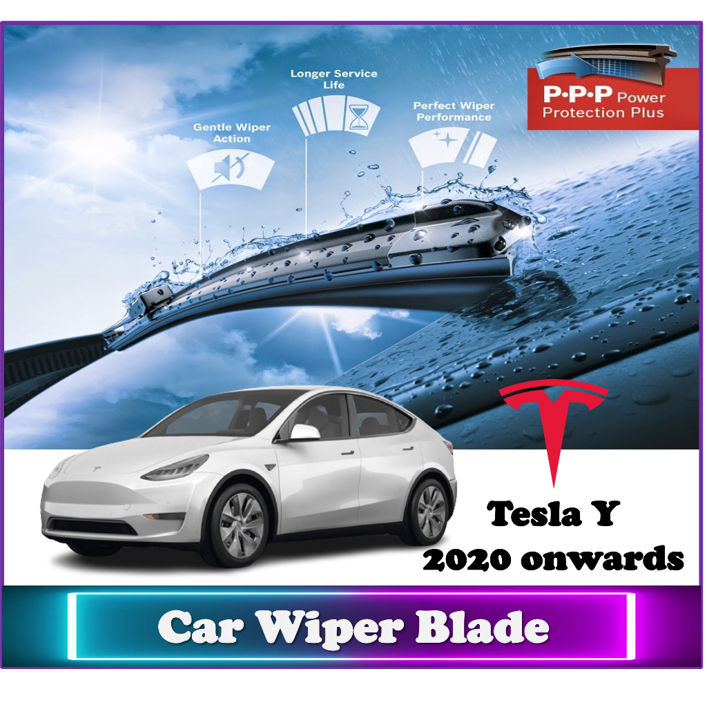 Tesla Model Y 】 Nano Coating Soft Silicone Car Wiper Blades - 1 Pair ...