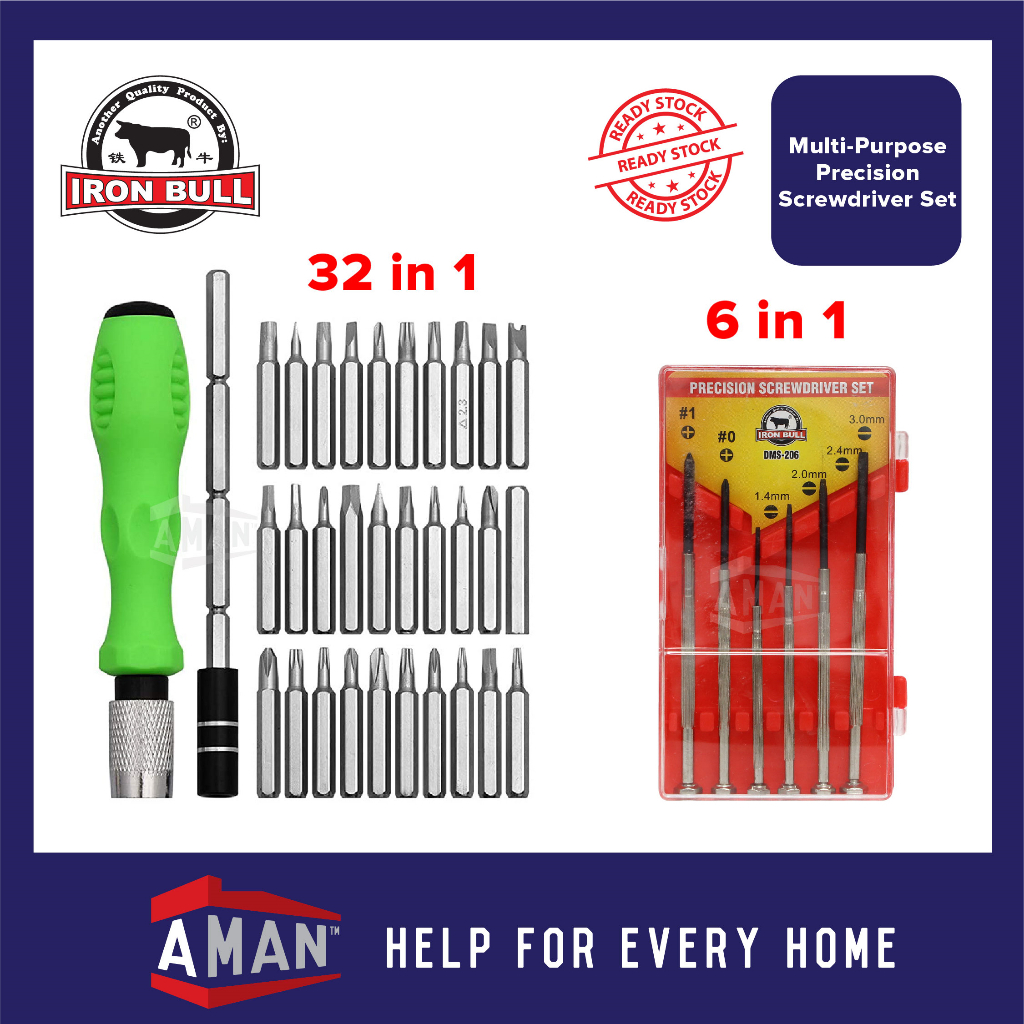 IRON BULL 32 In 1 Multi-Purpose Precision Screwdriver Set Gadget Screw ...
