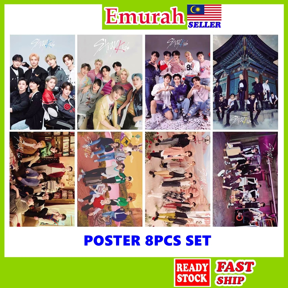 Stray Kids Poster 8pcs NO EASY SEASON GREETINGS ORDINARY GO LIVE MANIAC ...