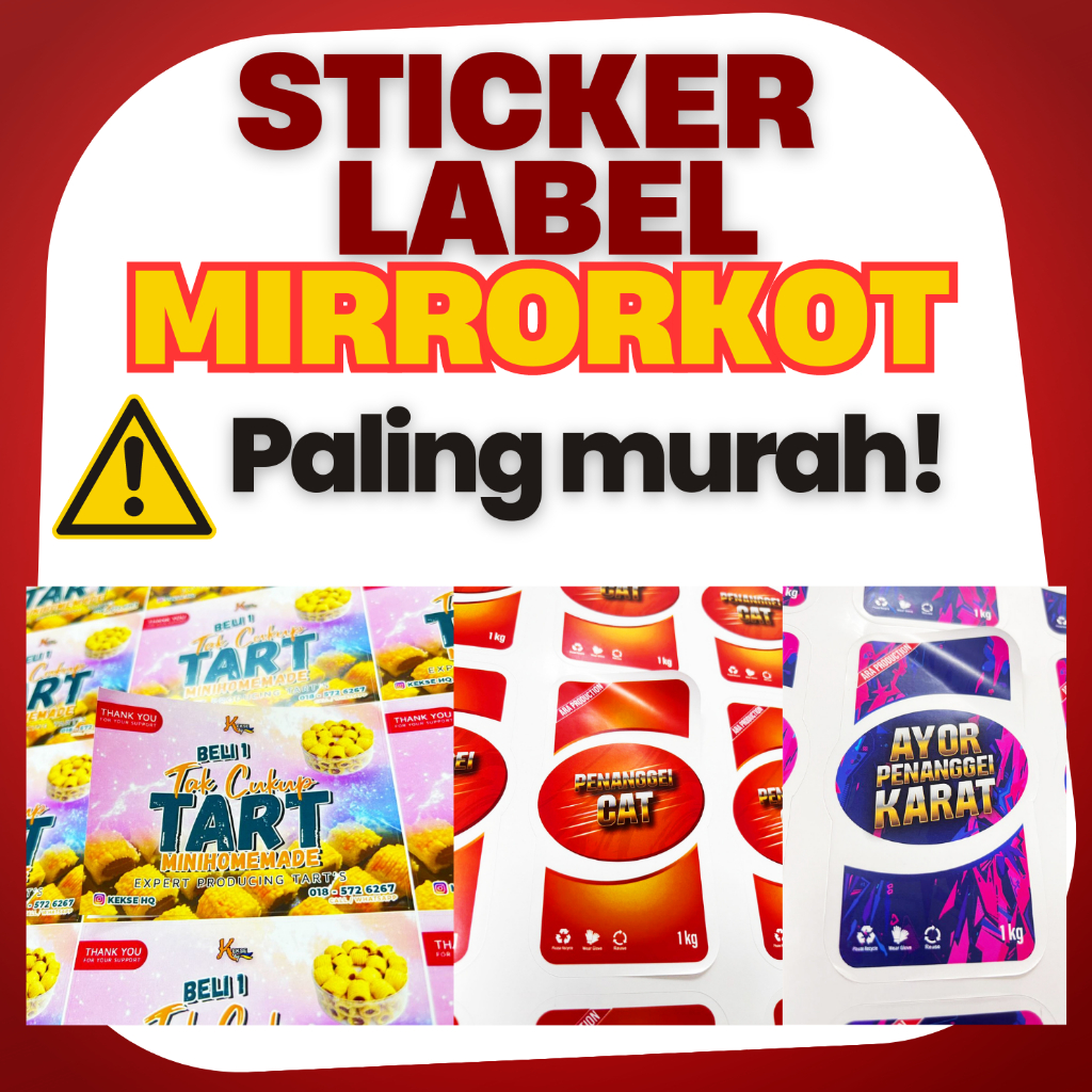 Sticker Label Produk / Sticker Biskut / Sticker Kuih / Sticker Harga ...
