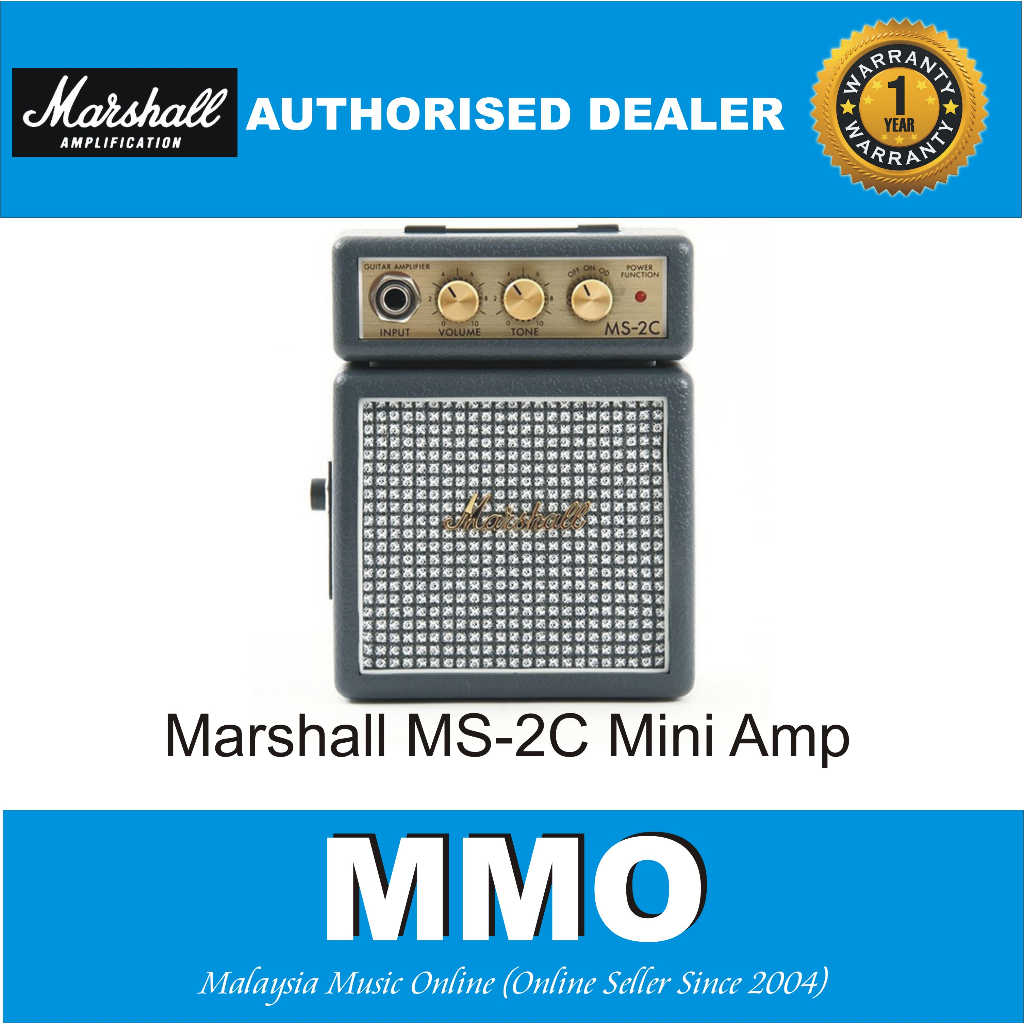 Marshall MS-2C 1 Watt Electric Guitar Micro Amp Speaker Battery Powered ...