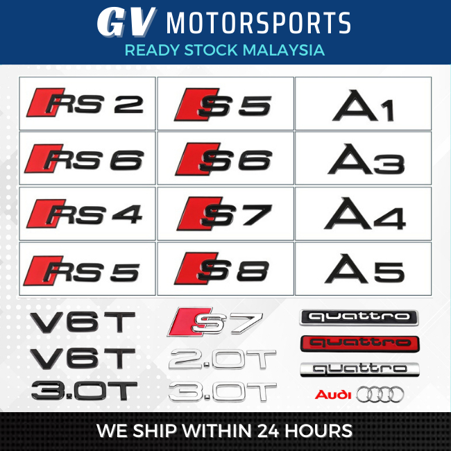 Audi S Line S3 S4 S5 RS3 RS4 RS5 RS6 A3 A4 A5 A6 TT TTRS V6T 1.8T Car ...