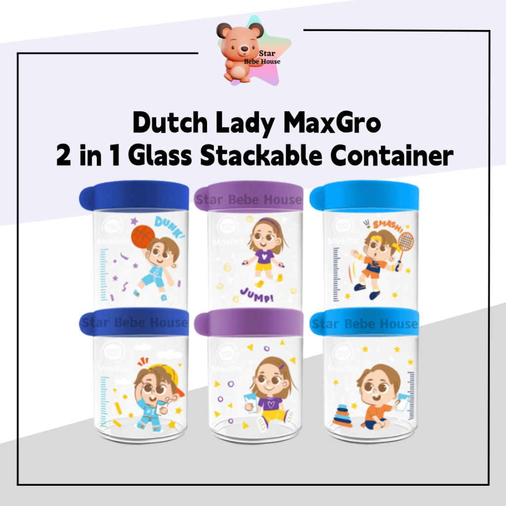 Dutch Lady MaxGro 2 in 1 Stackable Container (2-Pcs per Box) | Shopee ...