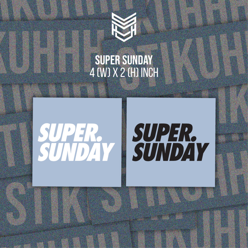 SUPER SUNDAY CAR DECAL AUTOMOTIVE / LAPTOP DIE-CUT VINYL STICKER ...