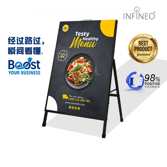 Portable Outdoor Single Double Sided Metal Poster A Frame Display Stand ...
