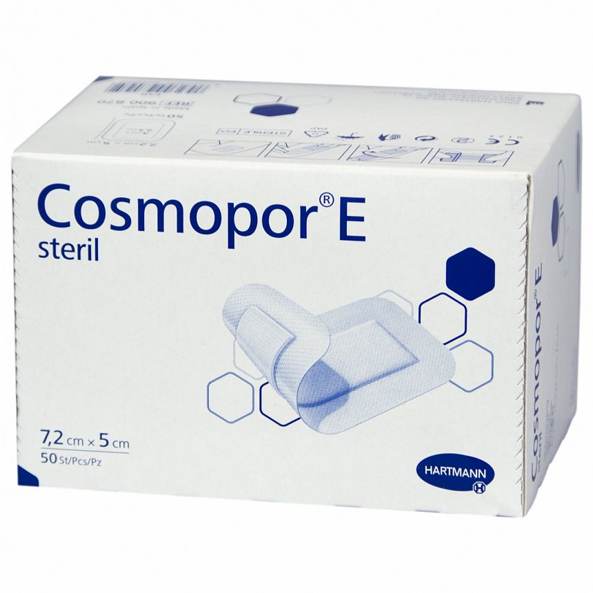 HARTMANN Cosmopor E 7,2cm x 5cm (50's) Non-Woven Island Wound Dressing ...