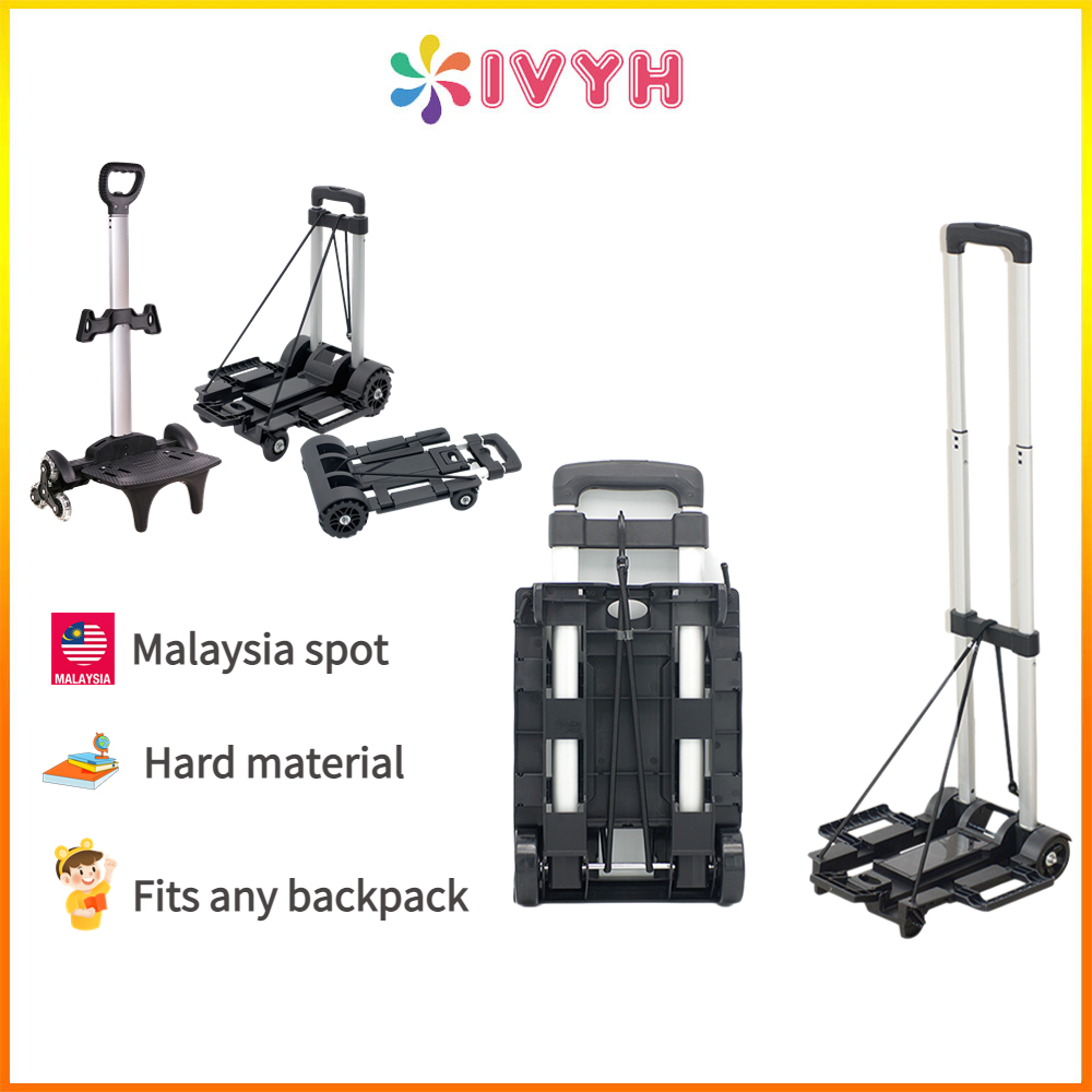 IvyH Backpack Trolley Aluminum Foldable Trolley 6 Wheels Rolling ...