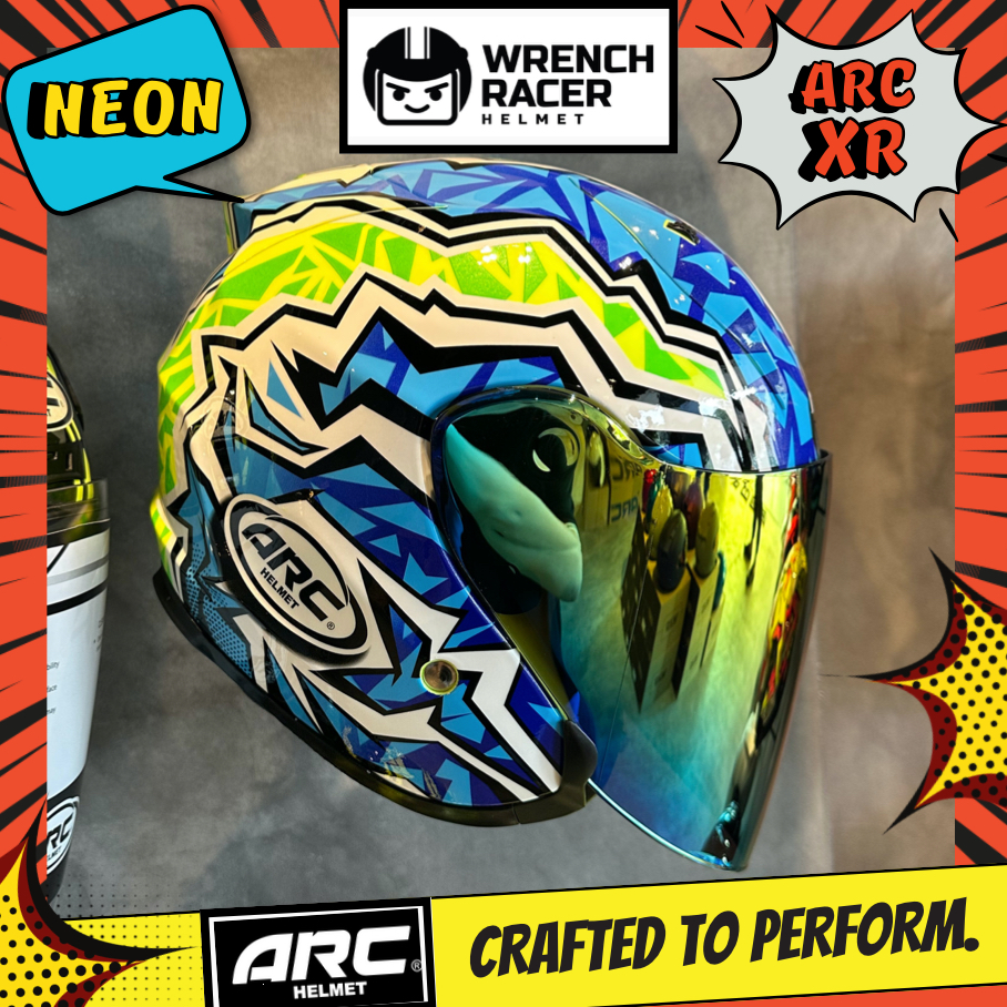 Helmet ARC XR Laguna - Neon / Yellow/Black / Blue/Black / Visor ARC XR ...