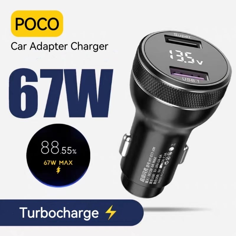 Xiaomi Poco 67W InCar Adapter Charger Kereta Charger With 6A Type-C USB ...