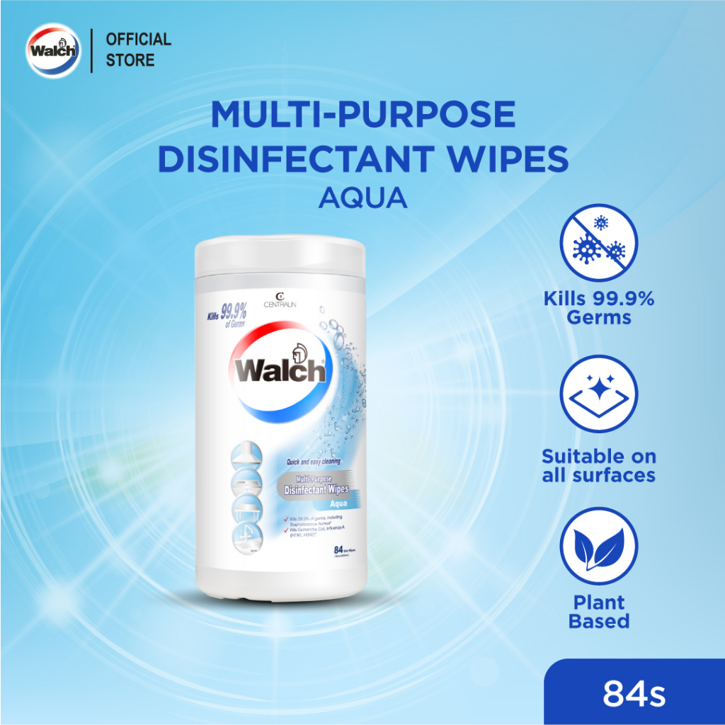 Walch Multi-Purpose Disinfectant Wipes - Aqua (84 Pcs) | Shopee Singapore