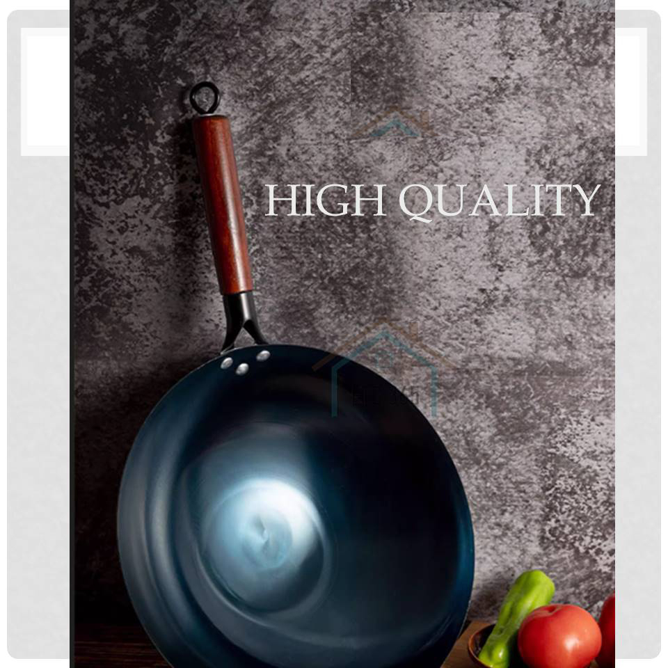 Pre-Seasoned Wok Old-fashioned cast iron Carbon Steel wok /Wok Jenis ...