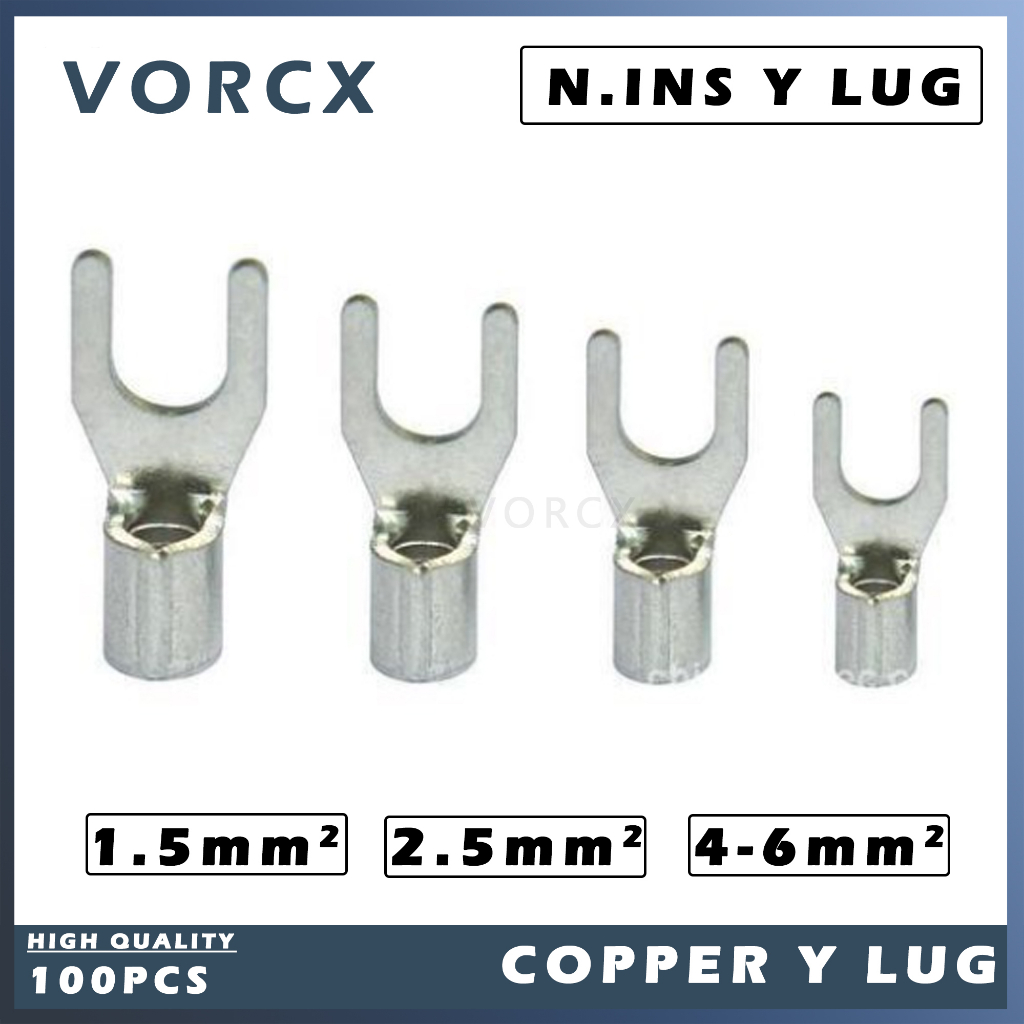 [ 100unit ] Non-Insulated Spade Terminals ( Y-Lug ) | Shopee Singapore