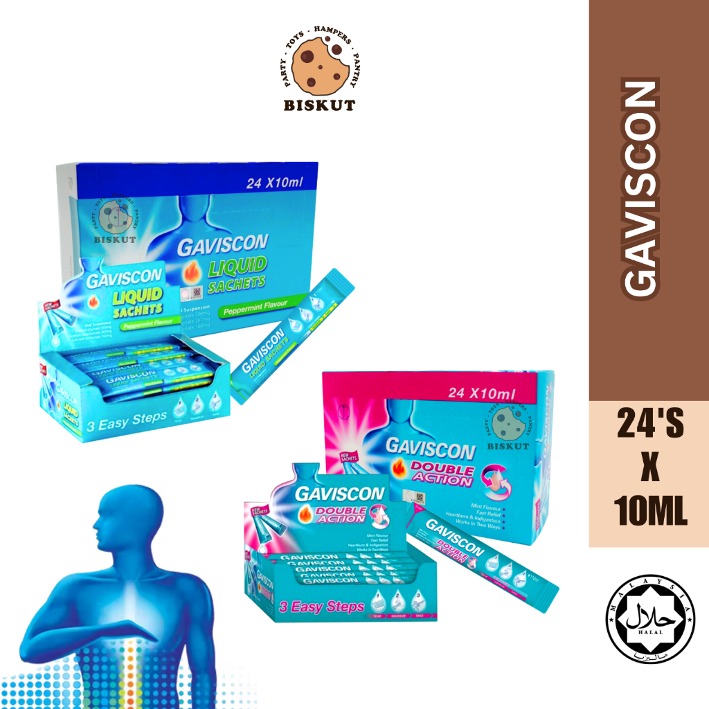 Gaviscon Peppermint liquid / Double Action Sachet (6 x 10ml / 24 x 10ml ...