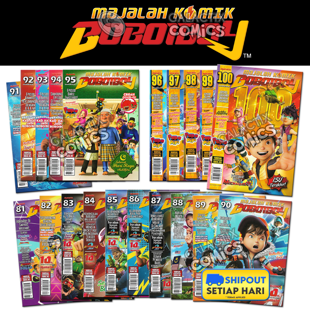 Boboiboy Comic Magazine Issues 81 - Last Issues 100 | Shopee Singapore