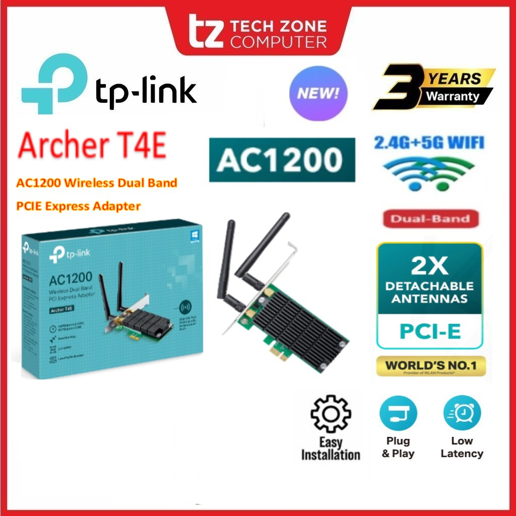 TP-Link Archer T4E (AC1200) WIFI PCI Express Adapter | Shopee Singapore