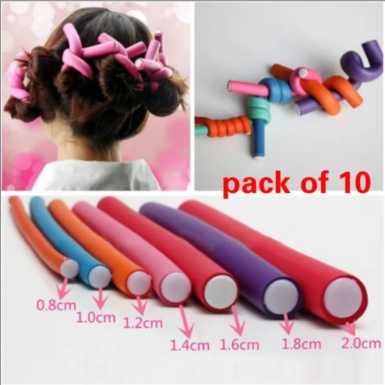 7 Sizes length 24CM Soft Foam Flexible Curl Sponge Flexi Hair Roller ...