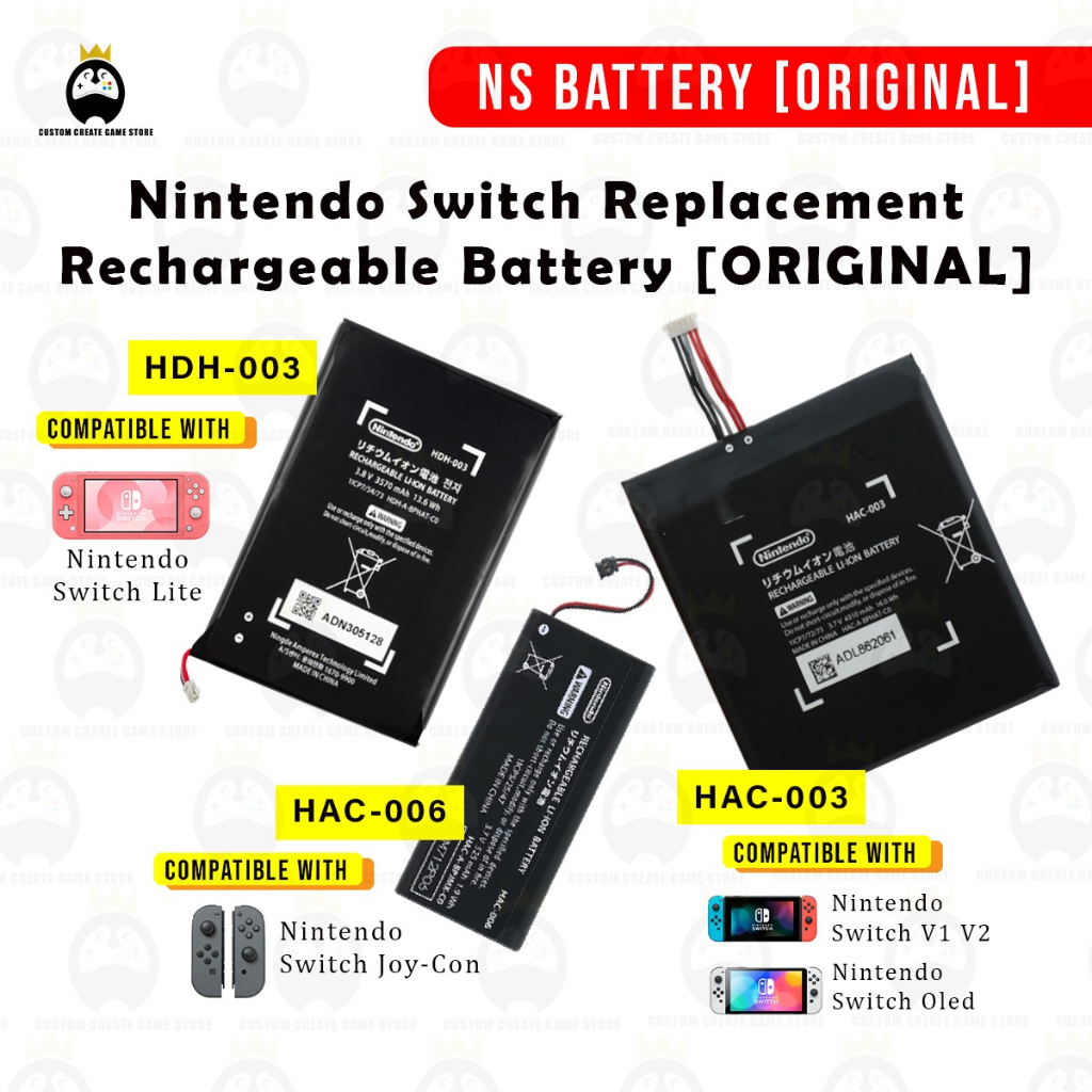 Switch Joycon /Switch Lite/Oled V1 V2 Replacement Rechargeable Battery ...