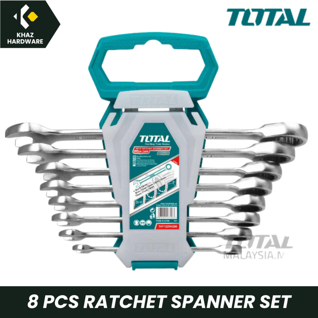 khaztoyou TOTAL RATCHET SPANNER SET 8PCS/SET(THT102RK086) | Shopee Singapore