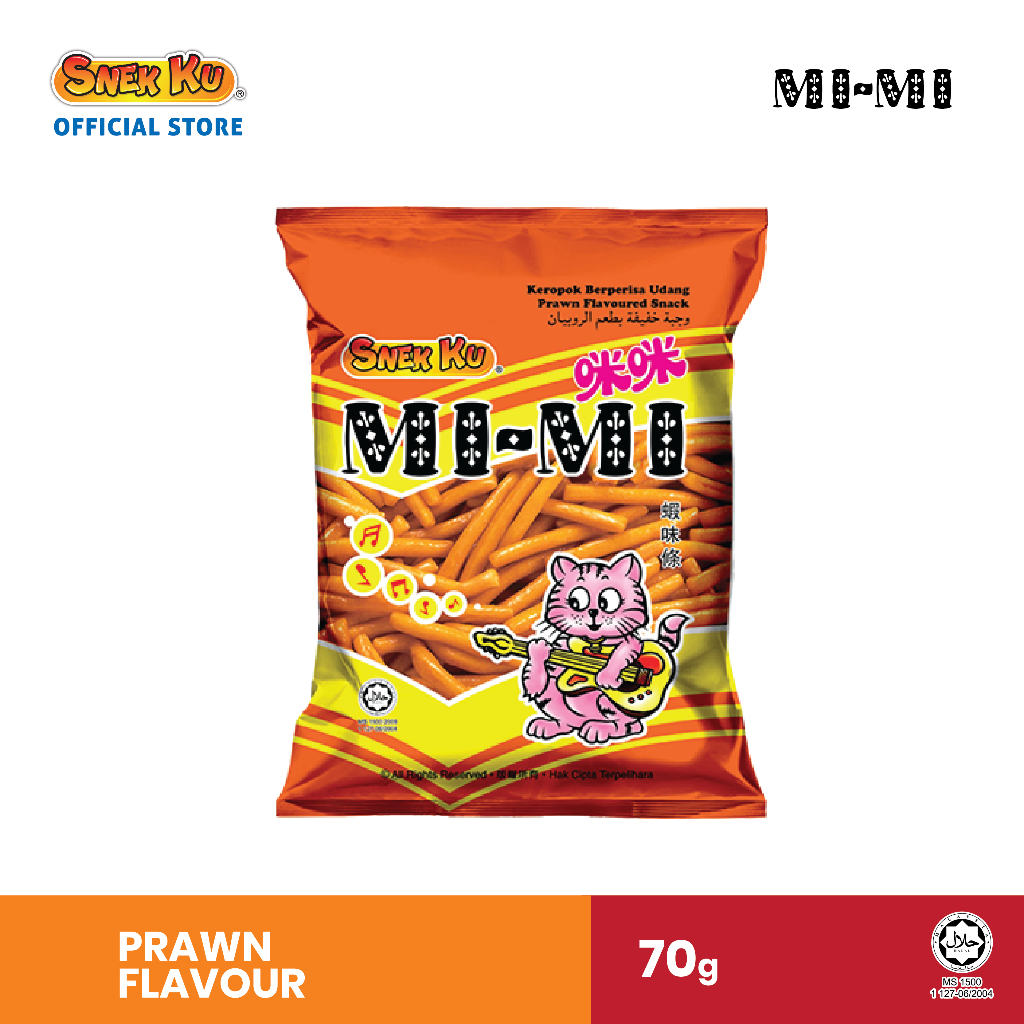 Snek Ku Mimi Prawn Flavoured Snacks (70g) | Shopee Singapore