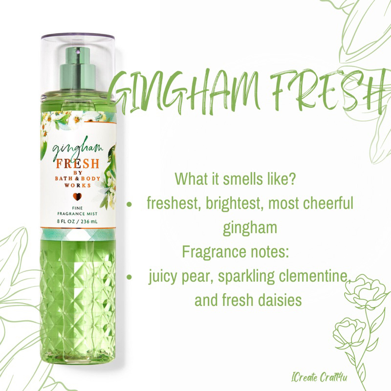 GINGHAM FRESH BODYMIST BATH AND BODY WORKS (repack 10ml) | Shopee Singapore