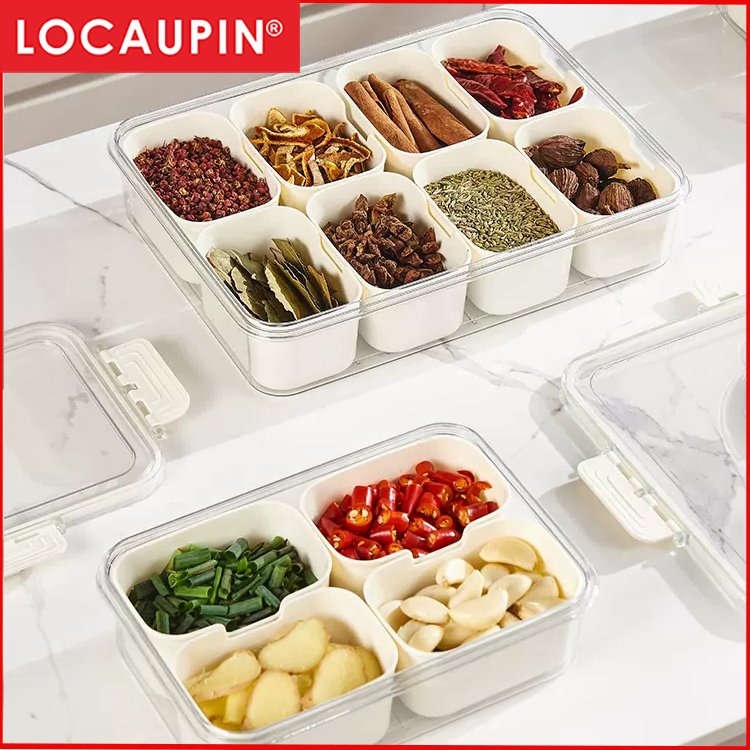 Locaupin Food Storage Containers Stackable Refrigerator Organizer Bins ...