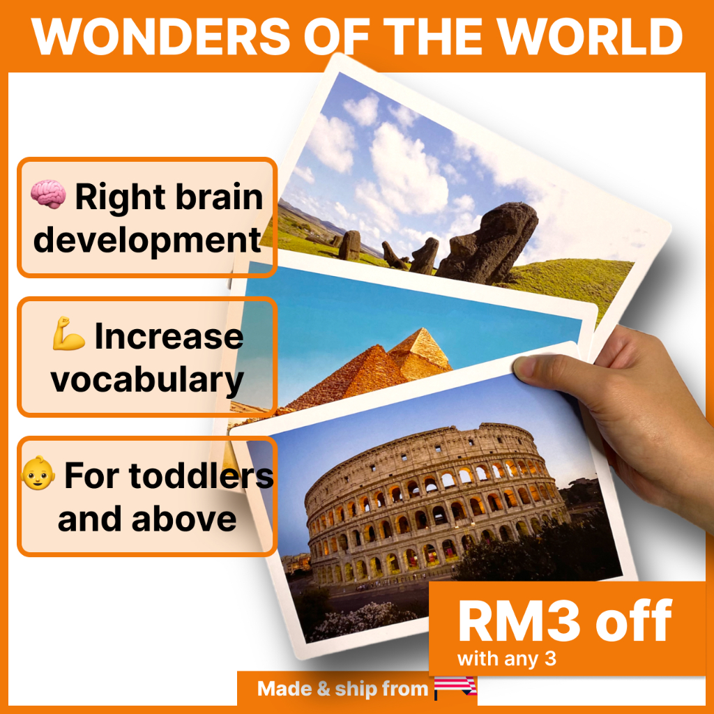 Wonders of the World Flash Cards for Kids, Baby, Big Flash Card ...